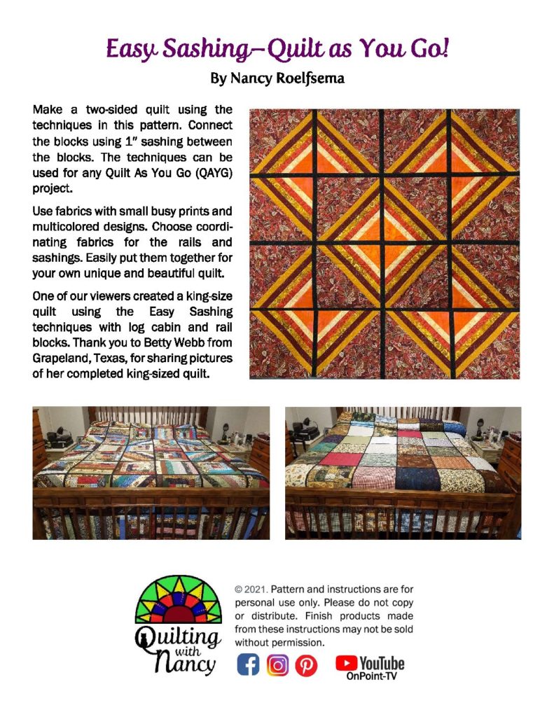 Reversable QAYG Quilt w/ Easy Sashings Technique Epattern – Quilting ...